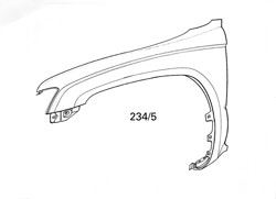 Toyota Hilux 1998-2002 4WD Front Wing (No Moulding Holes/Four Wheel ...